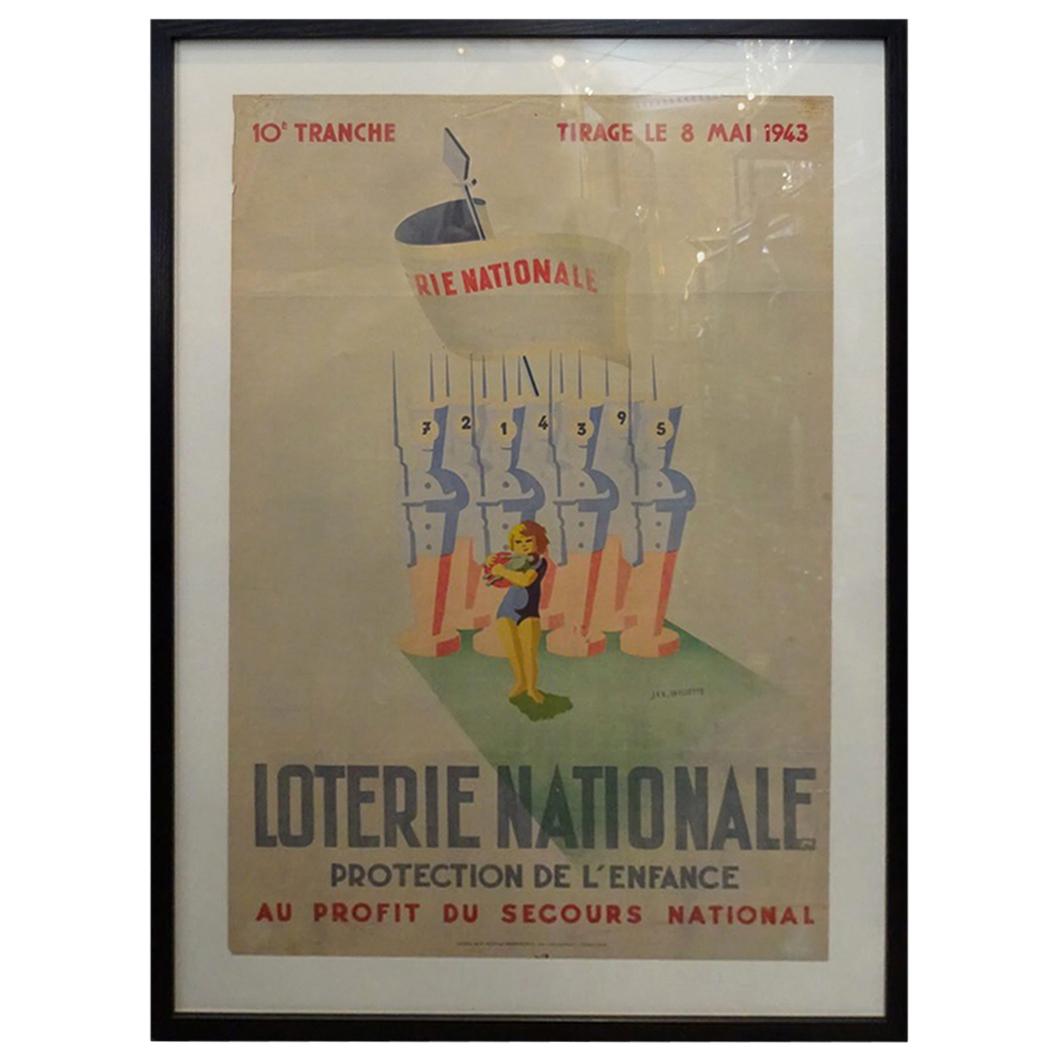 Impressive Bold Framed Vintage French Poster at 1stDibs