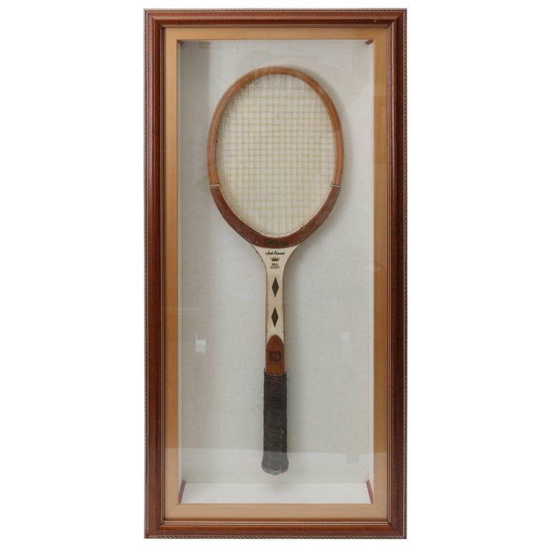 Framed Vintage Wilson Tennis Racket at 1stDibs