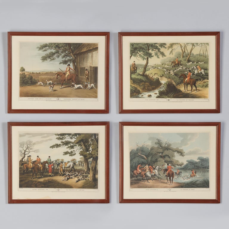 Frames with Prints of Hunting Scenes, England, 20th Century at 1stDibs