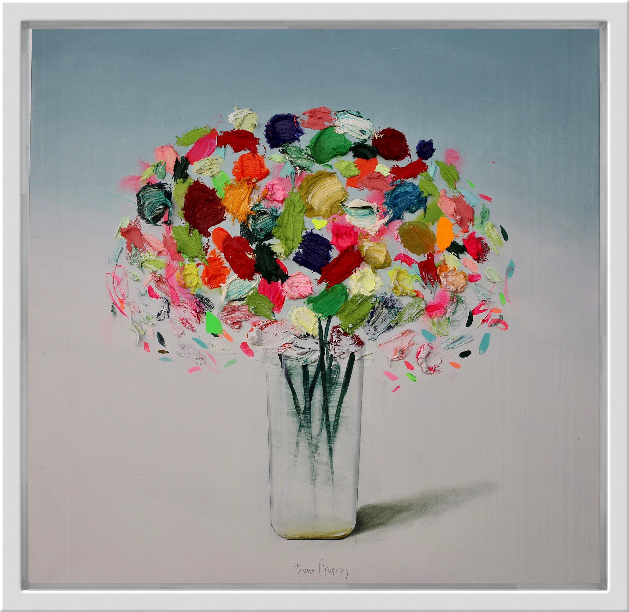 Fran Mora - Flores con Hojas, Contemporary Oil by Spanish artist Fran ...