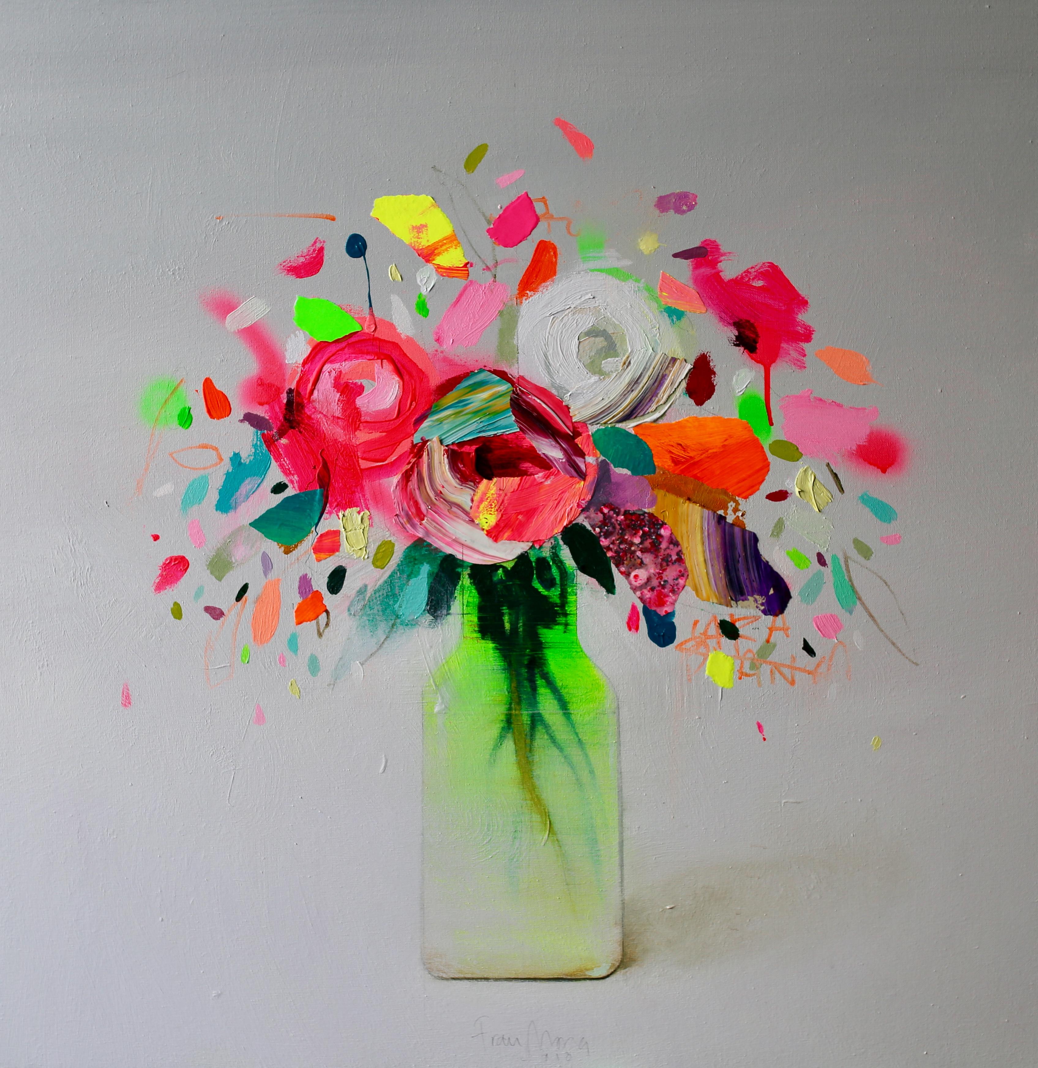 Fran Mora - Neon Flowers at 1stDibs | neon flower painting, fran mora ...