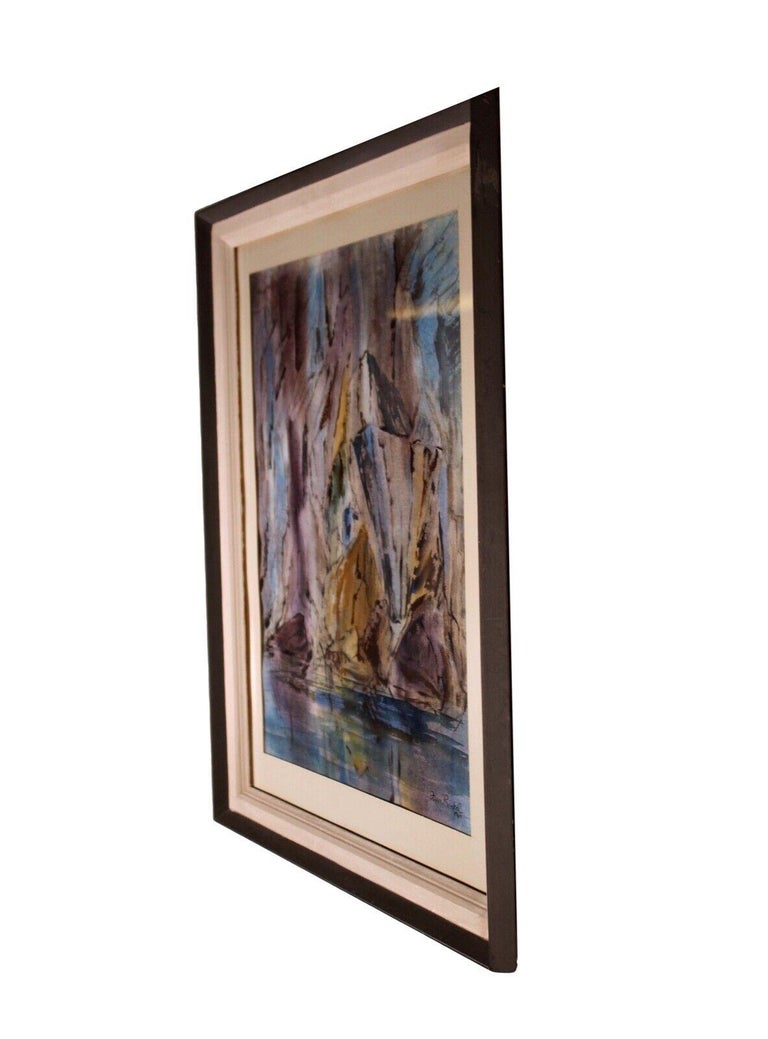 Fran Rinkel Agatha Gorge 1960 Signed Modern Gouache Watercolor on Paper ...
