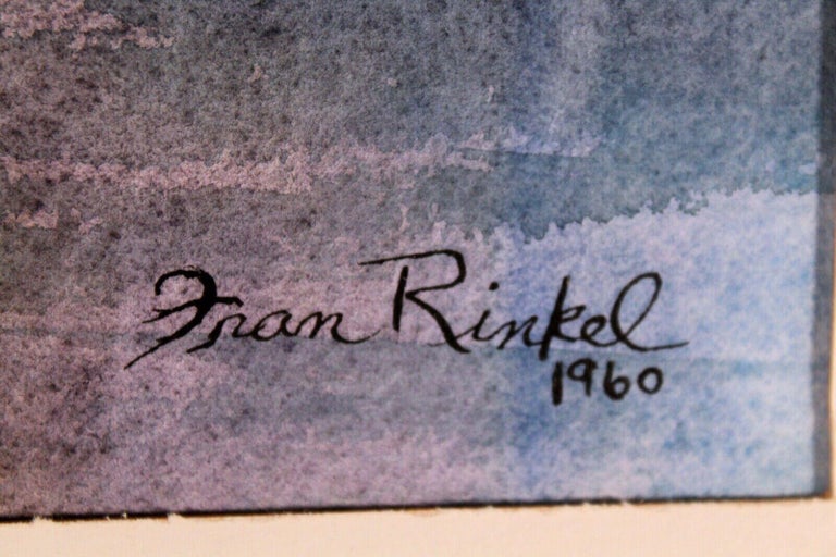 Fran Rinkel Agatha Gorge 1960 Signed Modern Gouache Watercolor on Paper ...