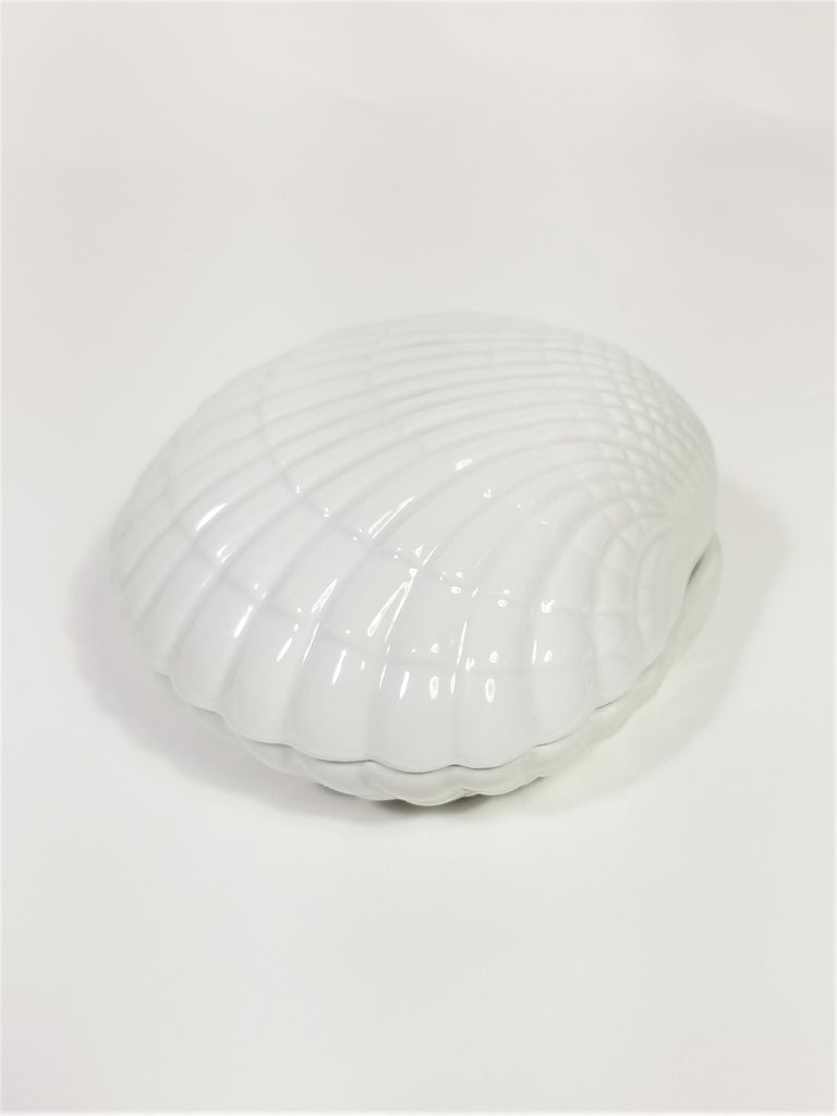 France Porcelain Ceramic Clam Shell Midcentury For Sale at 1stDibs