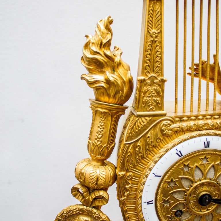 France, circa 1810 -1820 Table Clock with a Handmaid Mercury Gilded ...