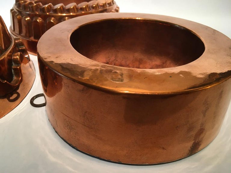 France Late 18th Century Set 3 Kitchen Copper Pudding Molds for Wall ...