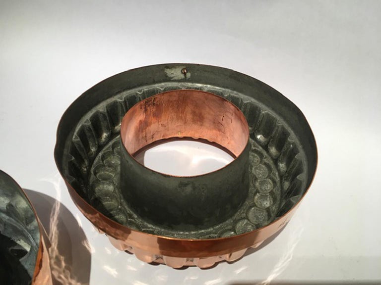 France Late 18th Century Set 3 Kitchen Copper Pudding Molds for Wall ...