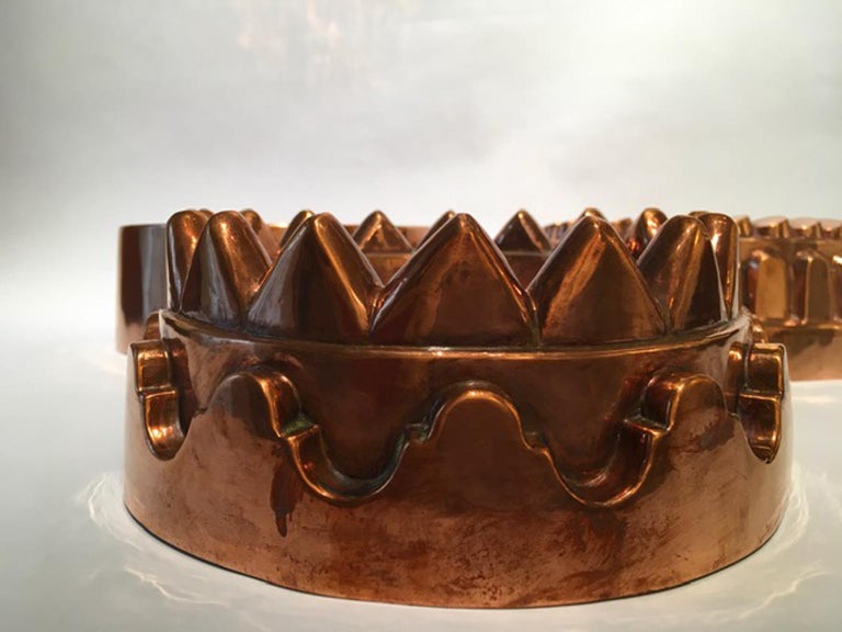 France Late 18th Century Set 3 Kitchen Copper Pudding Molds for Wall ...