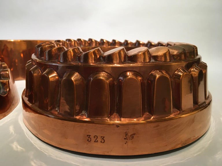 France Late 18th Century Set 3 Kitchen Copper Pudding Molds for Wall ...