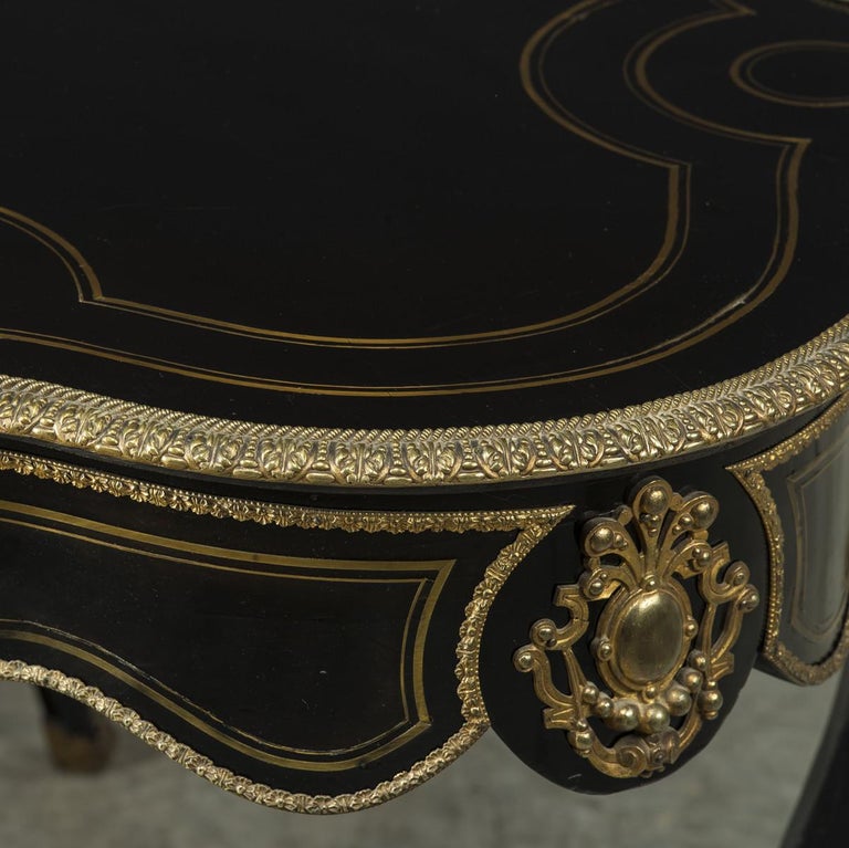 France, Napoleon III Table 1850-1870 with Ebony and Bronze Mountings ...