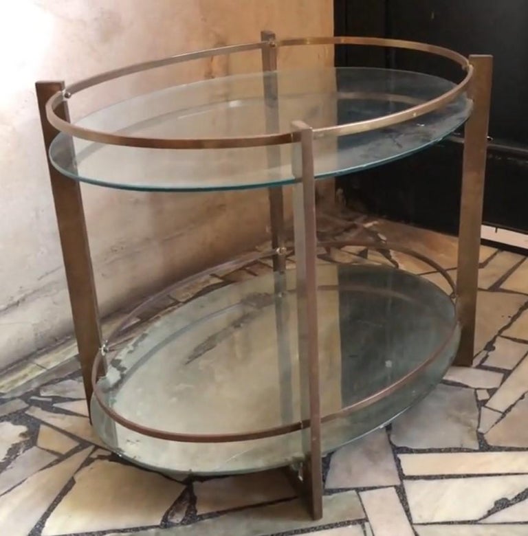 France Table in Bronze and Glass, 1920 For Sale at 1stDibs