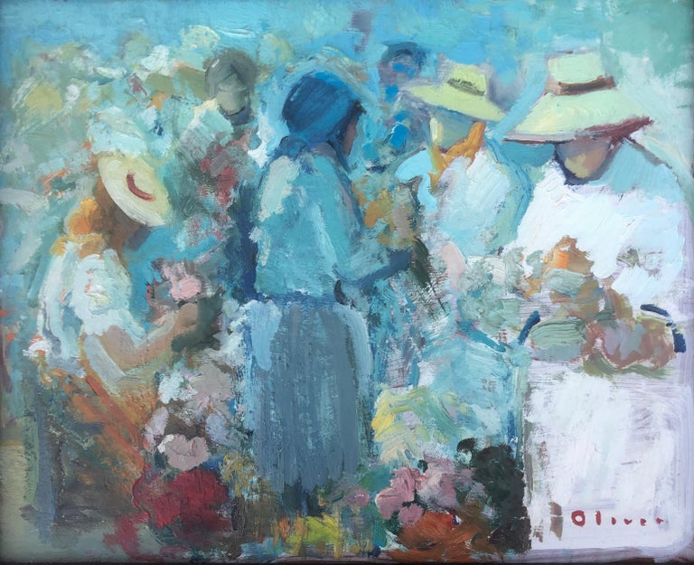 Francesc Oliver Fradera - Menorcan market Spain Menorca oil on board ...