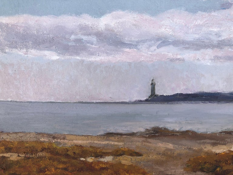 Francesc Poch Romeu - Backlight Lighthouse of Favaritx Menorca oil on ...