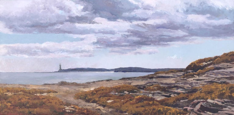 Francesc Poch Romeu - Backlight Lighthouse of Favaritx Menorca oil on ...