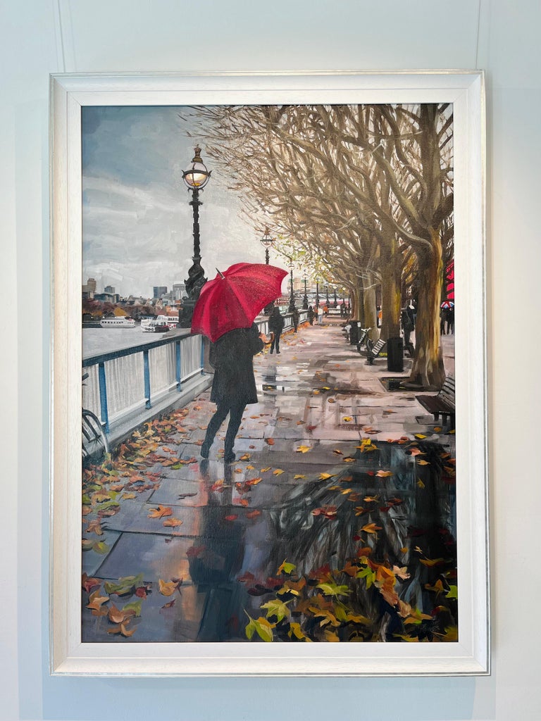 Francesca Currie - Walking in the Rain - original london figurative ...