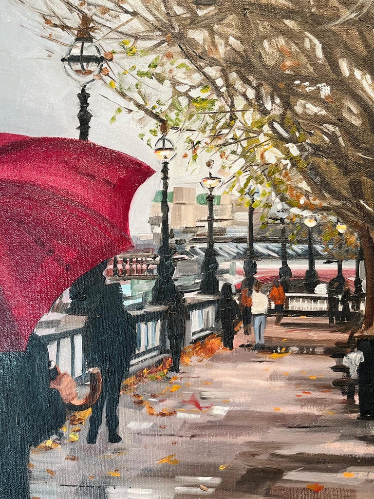 Francesca Currie - Walking in the Rain - original london figurative ...