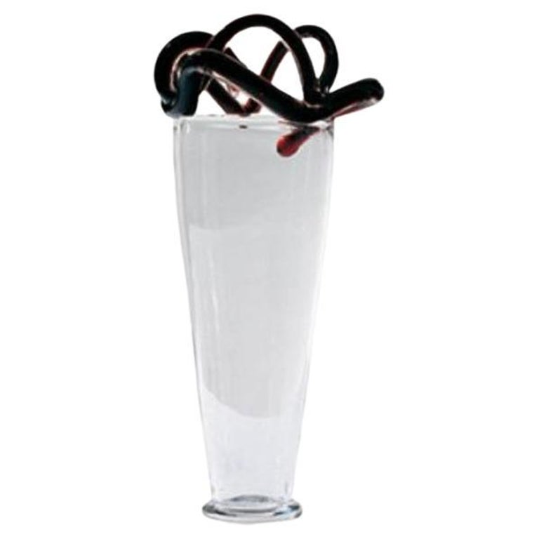 Francesca Vase Colorless and Red 43hcm By Driade For Sale at 1stDibs