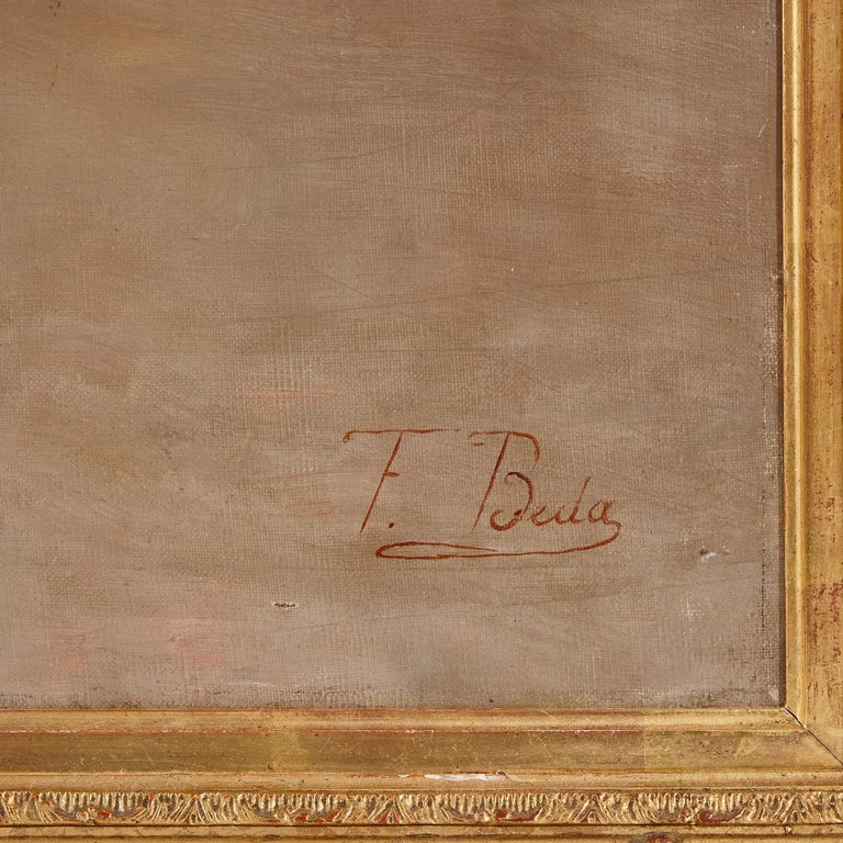 Francesco Beda - Large Italian genre painting of 'The Little Model' by ...