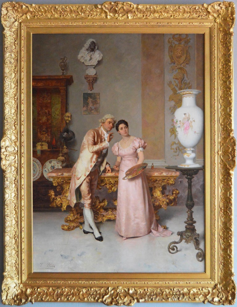 Francesco Beda - 19th Century genre oil painting of a lady and ...