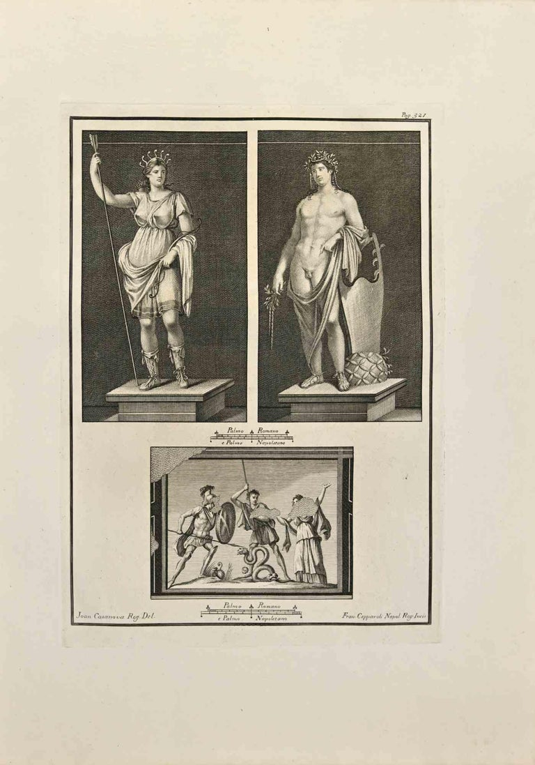 Francesco Cepparoli - Athena Goddess and Apollo - Etching by Francesco ...