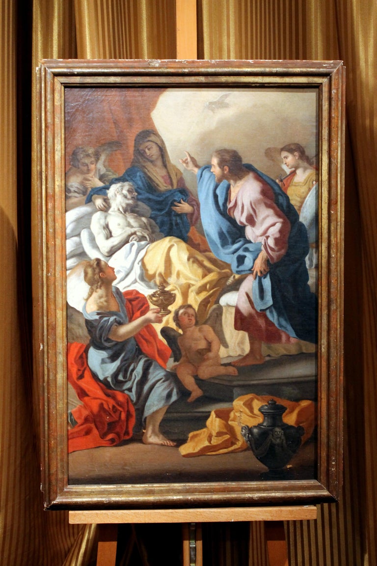 The Death of Saint Joseph, Italian Baroque Religious Scene Oil on ...