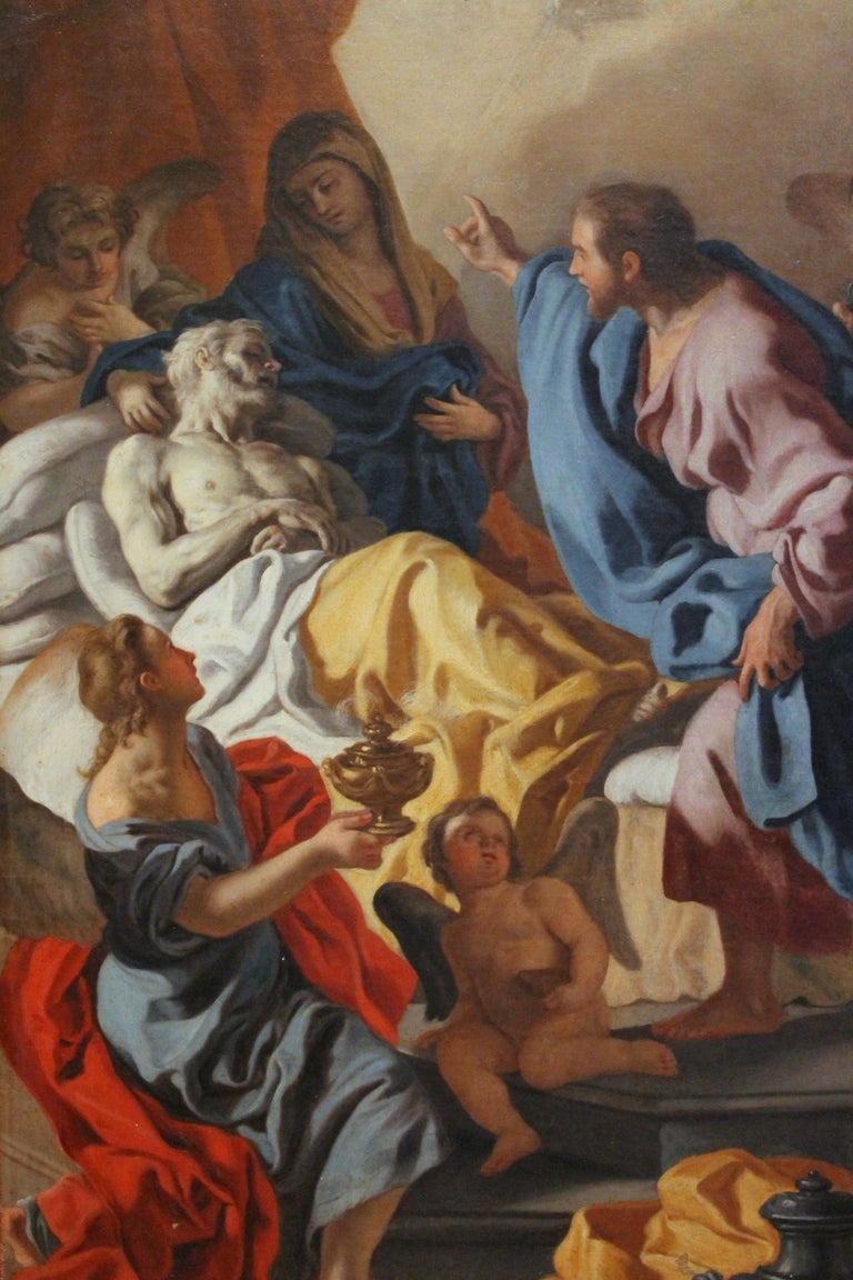 The Death of Saint Joseph,Italian Baroque Religious Scene Oil on Canvas ...