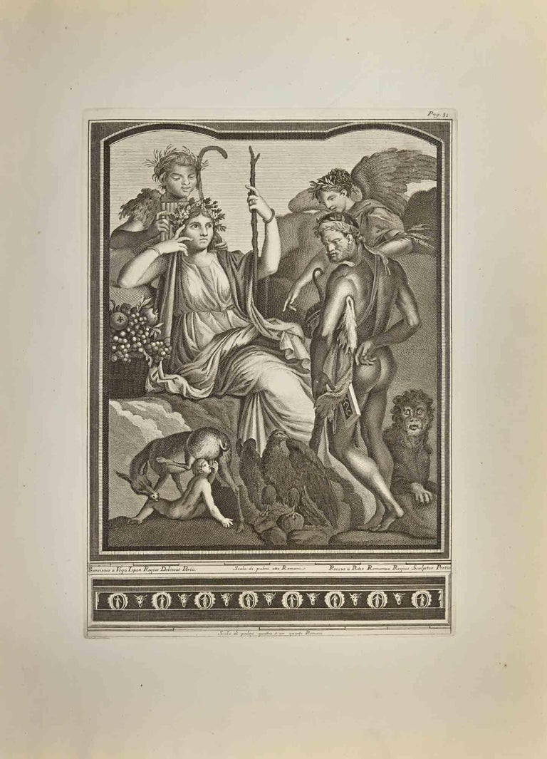 Francesco Lavega - Heracles Watching Telephus - Etching by Francesco ...