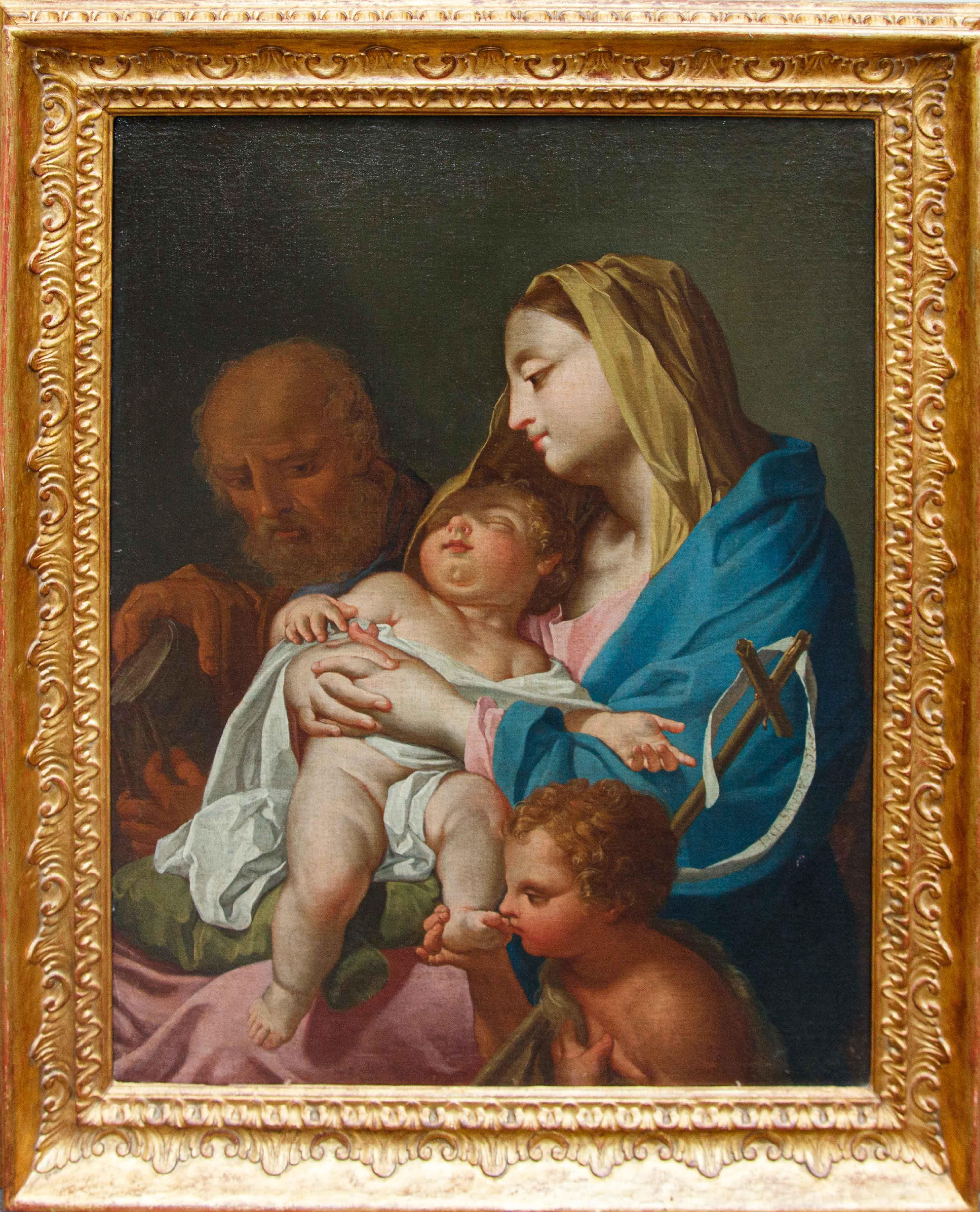 Holy Family with St. John canvas from the workshop of Francesco ...