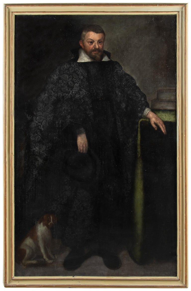 16th-17th century Italian figure painting - Portrait nobleman - Oil on ...