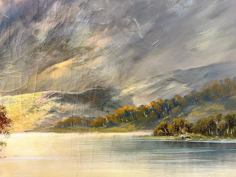 Francis E. Jamieson - Antique Scottish Oil Painting Highland Loch Lady ...