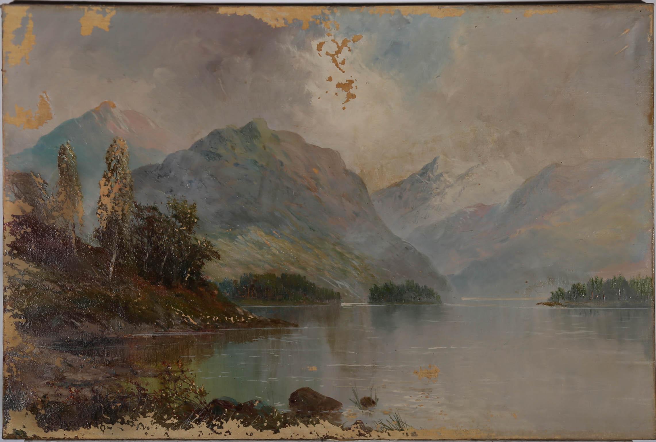 Francis E. Jamieson - Waterfall at Sunset, Scottish Highlands Antique ...