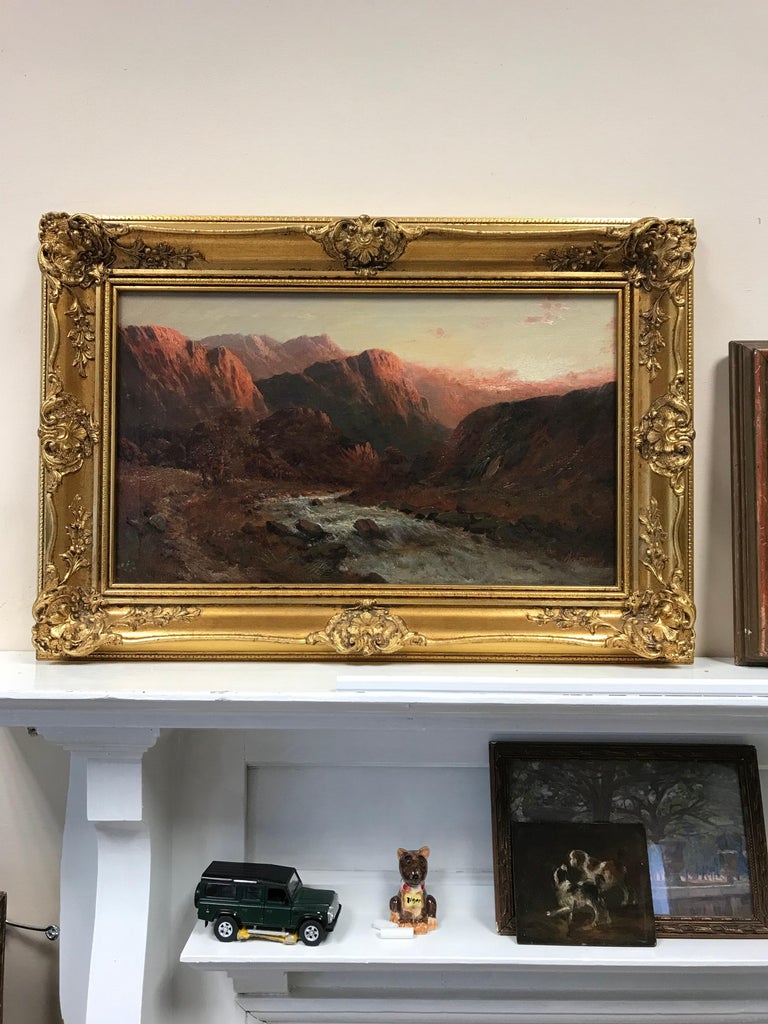 Francis E. Jamieson - Sunset over the Scottish Highland Loch, signed ...