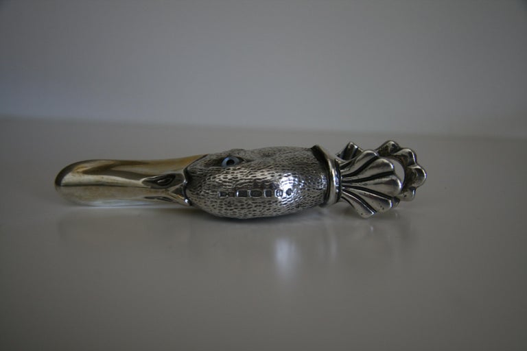 English Sterling Silver Duck Head Paper Clip by Francis Howard, 20th ...