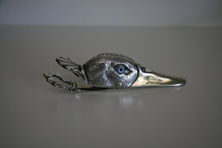 English Sterling Silver Duck Head Paper Clip by Francis Howard, 20th ...