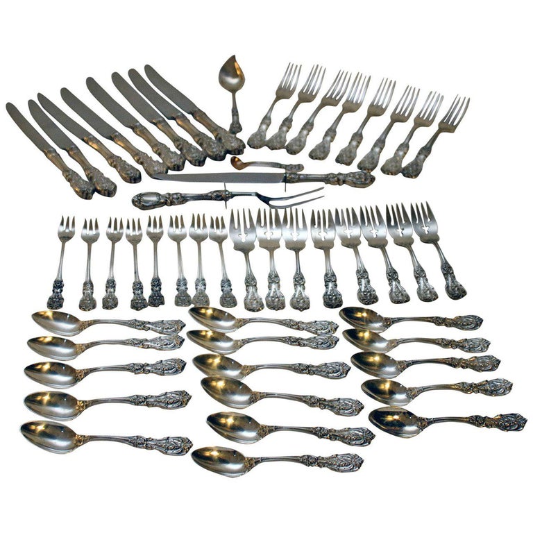 Francis 1st Sterling Silver Reed and Barton Flatware Service 52 Piece ...