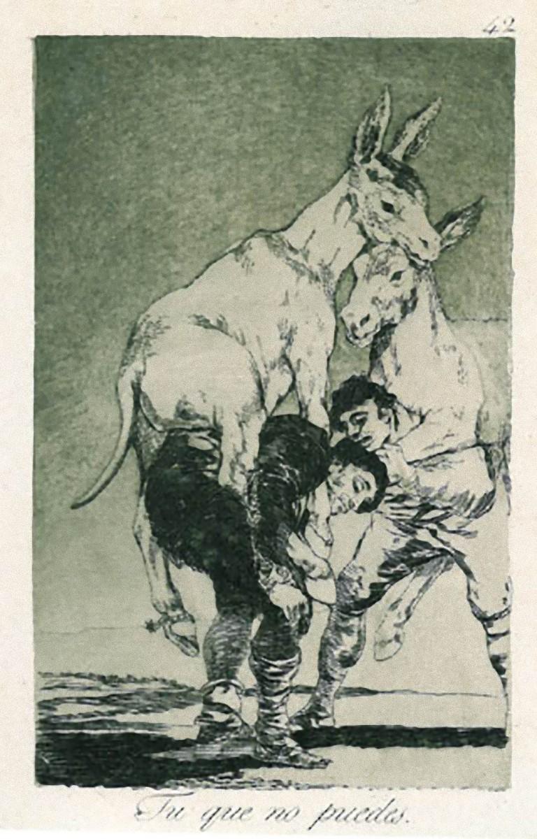 Francisco Goya - Tu que no Puedes - Original Etching by Francisco Goya ...
