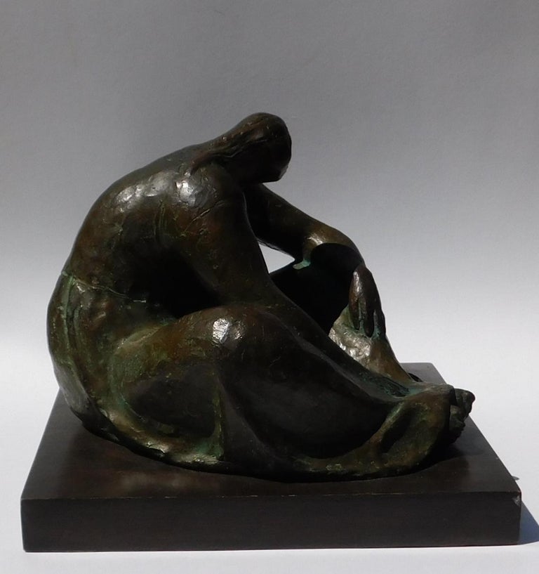 Francisco Zuniga Bronze Sculpture, 1965, "Juchiteca Sentada" For Sale at 1stDibs