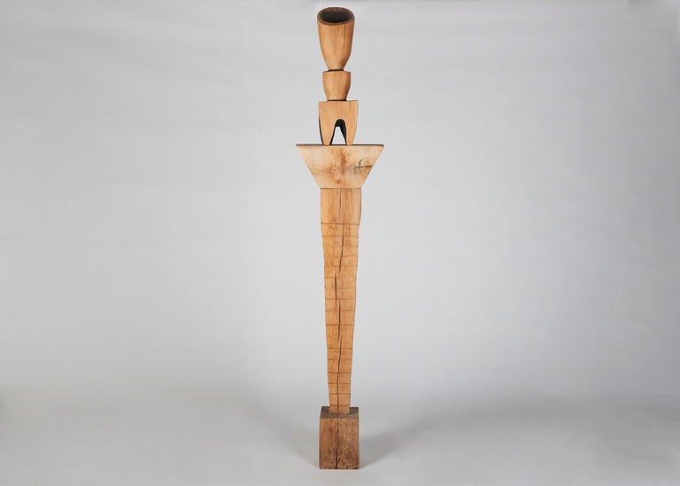 Franck Evennou, Large Scale Wooden TOTEM with Finial, France, 2020 For ...