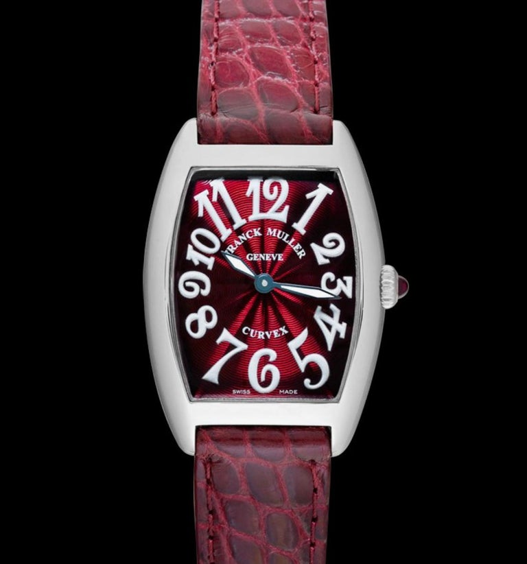 Franck Muller Cintree Curvex Rare Cadre Boîte à Cadran Rouge En vente ...