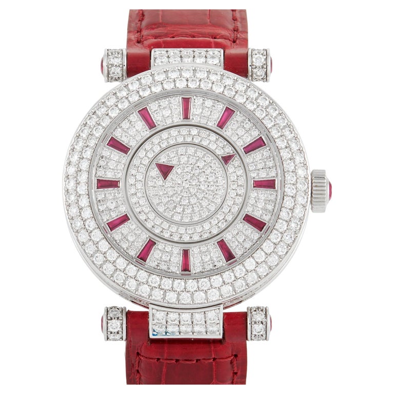 Franck Muller Ruby Red Double Mystery Diamond Ladies Watch at 1stDibs