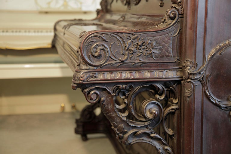 Francke Upright Piano Rococo Style Carved Mahogany High Relief Scroll ...