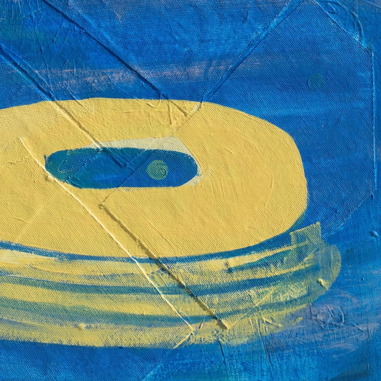 Francks Deceus - Return Voyage #2 - Collage on Canvas with Bright Blue ...