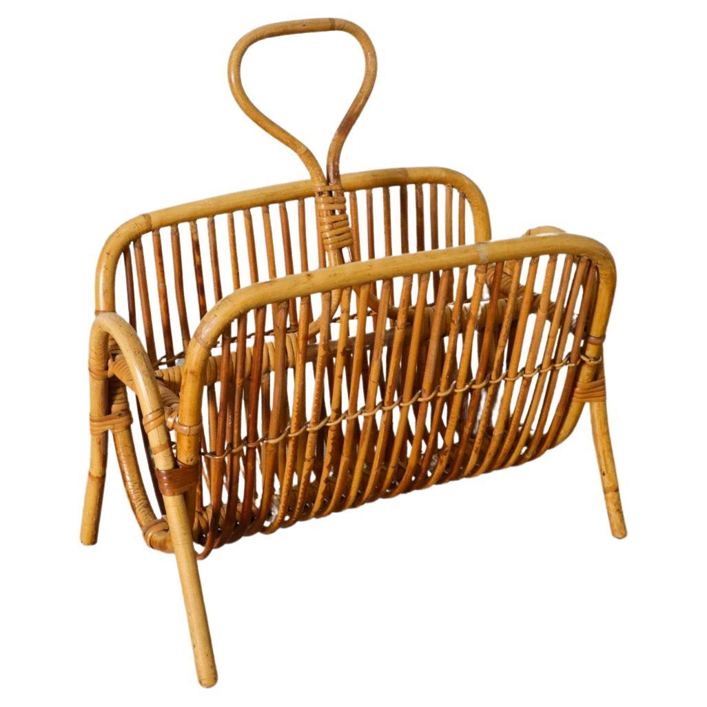 Mid-Century Modern Italian Magazine Rack Holder Basket after Franco ...