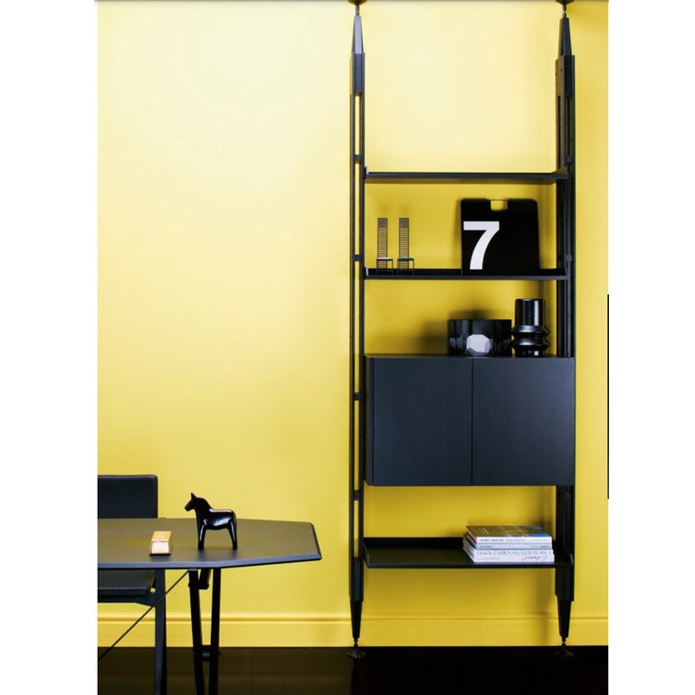 Franco Albini Modular Bookcase Infinito, Black Stain Wood by Cassina ...