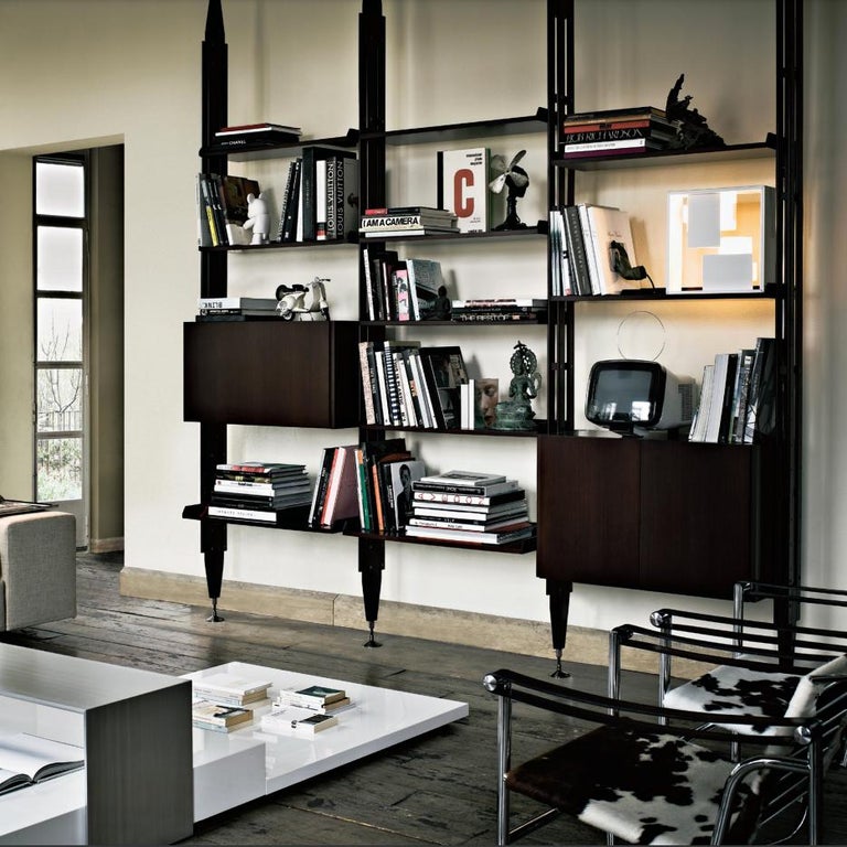 Franco Albini Modular Bookcase Infinito, Black Stain Wood by Cassina ...
