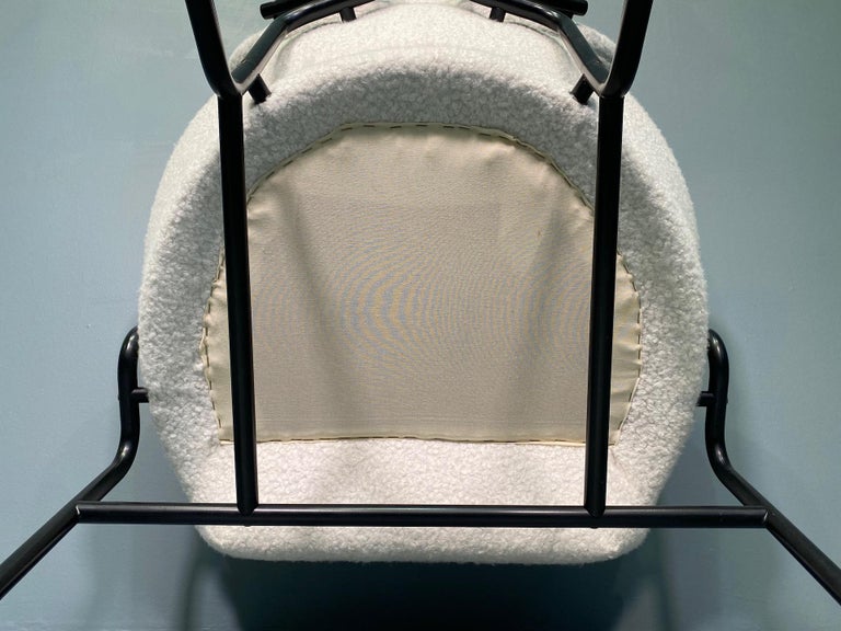 Franco Albini Poggi Pair "Tre Pezzi" Lounge Chairs, White Boucle, 1959 ...