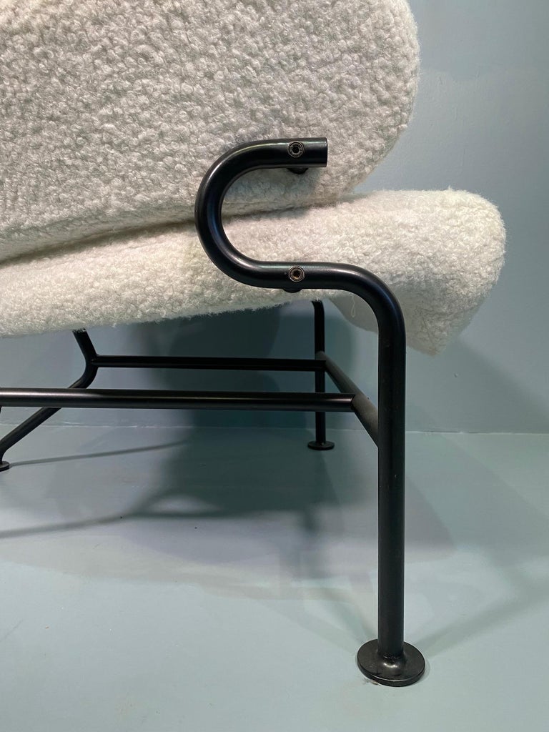 Franco Albini Poggi Pair "Tre Pezzi" Lounge Chairs, White Boucle, 1959 ...