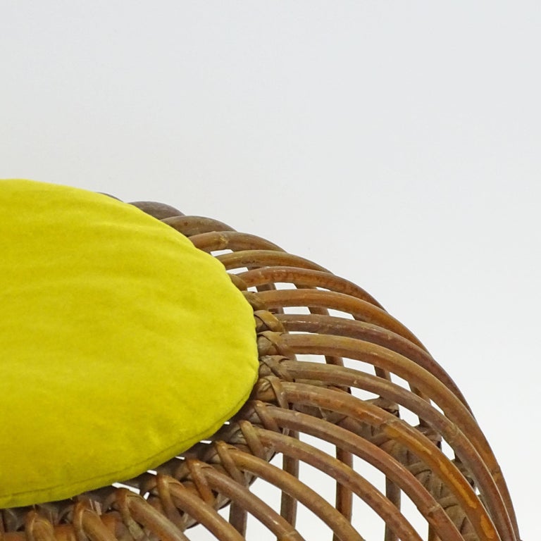 Franco Albini Rattan and Bamboo Ottoman, Italy 1960s For Sale at 1stDibs