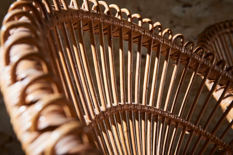 Franco Albini Rattan Table and Chairs, circa 1965 For Sale at 1stDibs