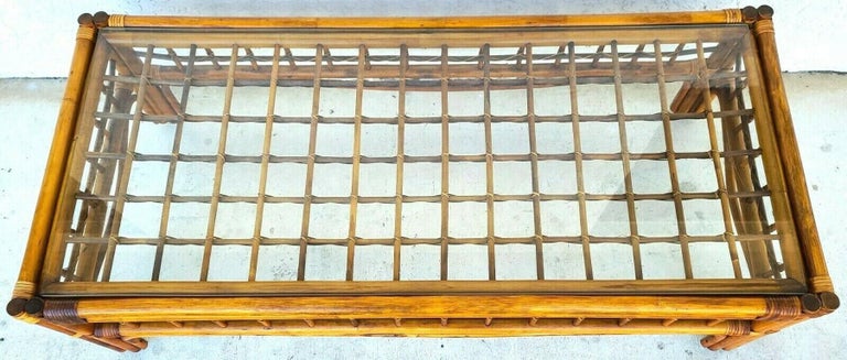 Franco Albini Style Bamboo Rattan Coffee Table by Wilshire at 1stDibs